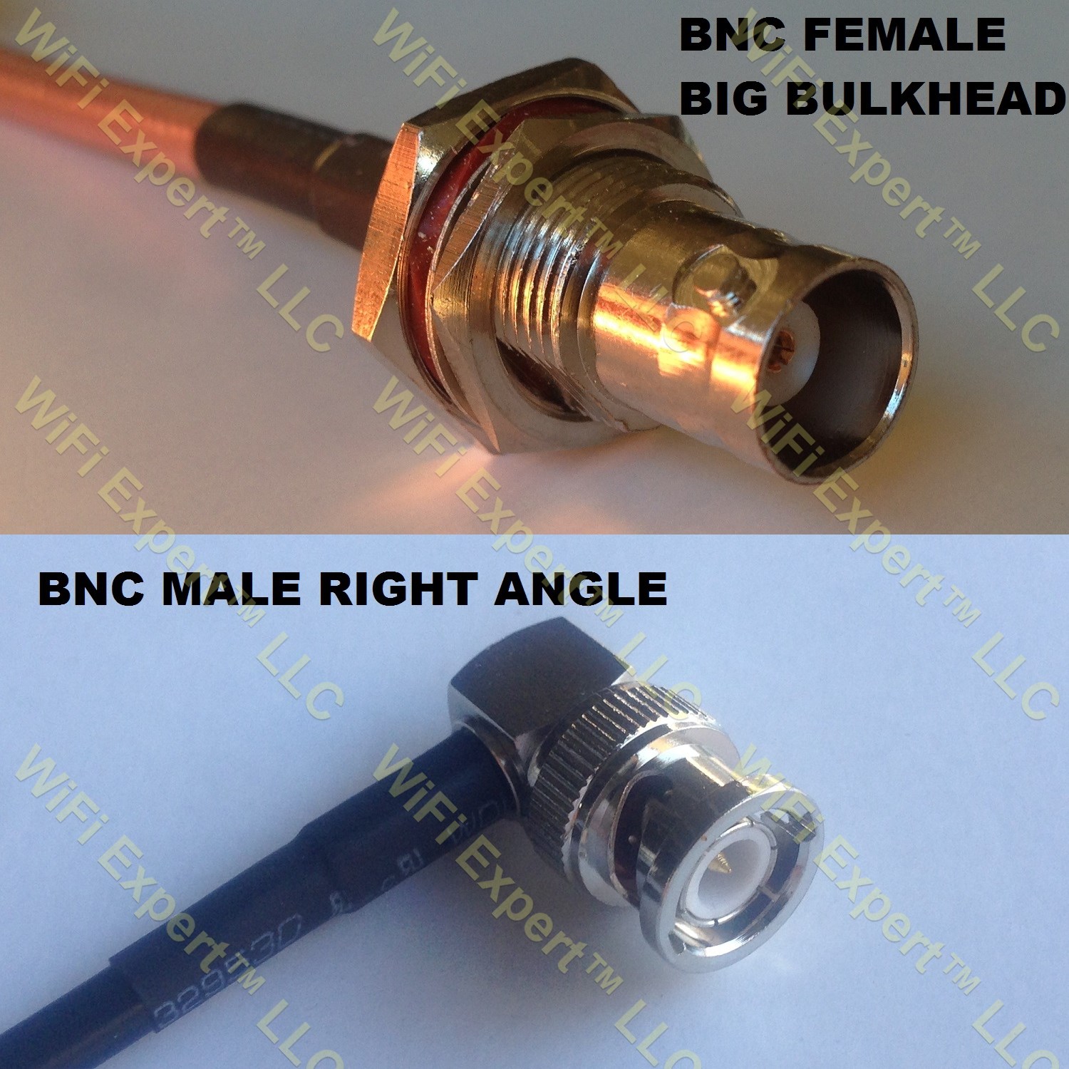 RG316 BNC FEMALE BIG BULKHEAD to BNC MALE ANGLE Coaxial RF Pigtail ...
